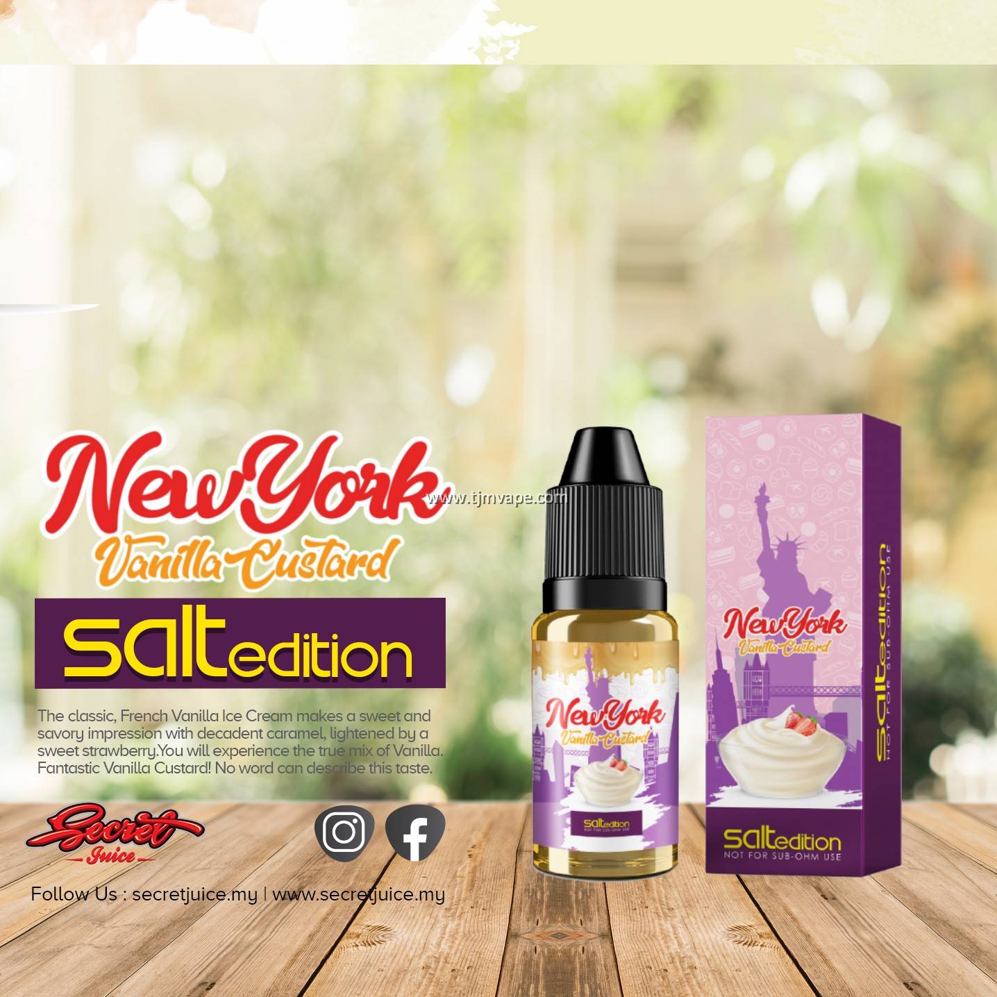SECRET JUICE SALT NEW YORK VANILLA CUSTARD 10ML 35MG 50MG