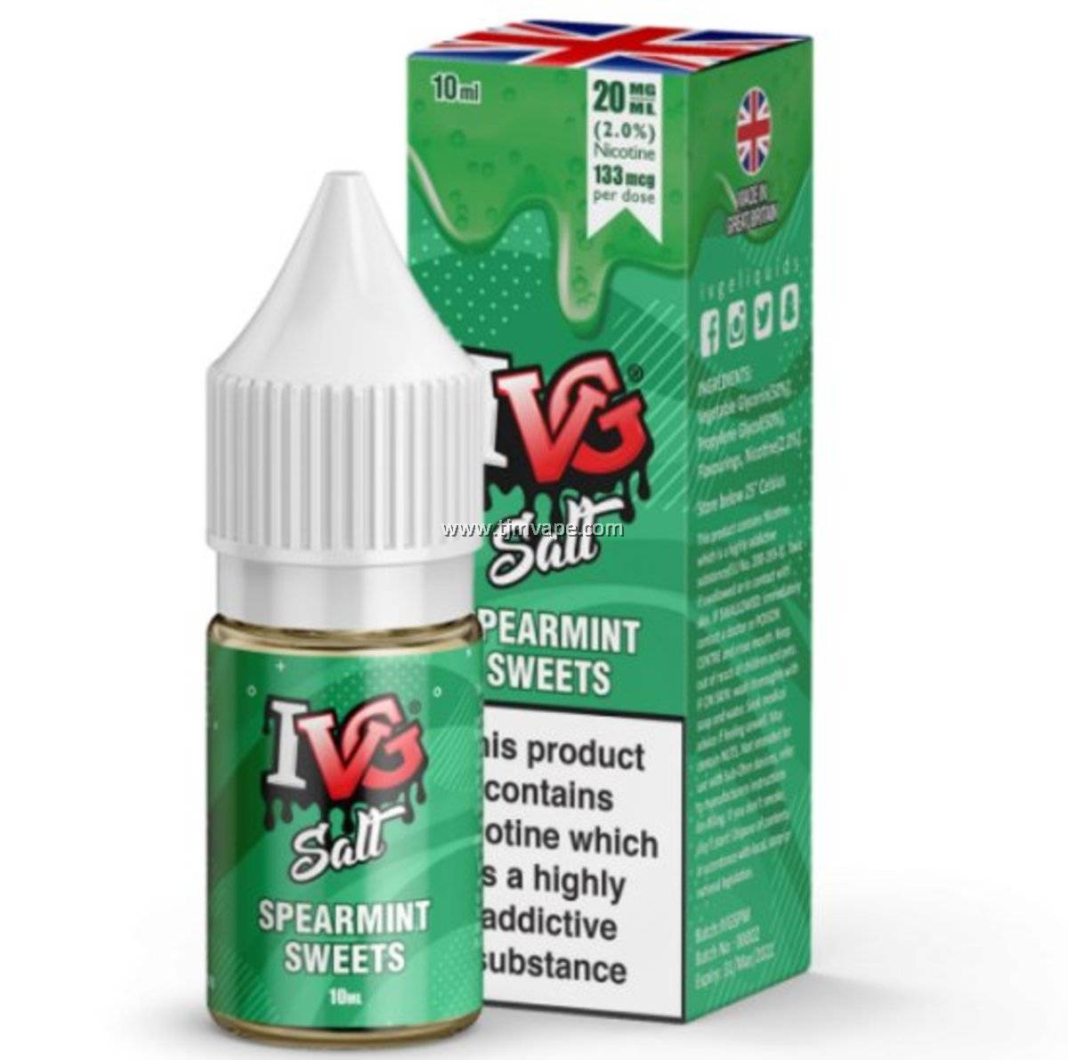 IVG SALT SPEARMINT SWEETS 10ML