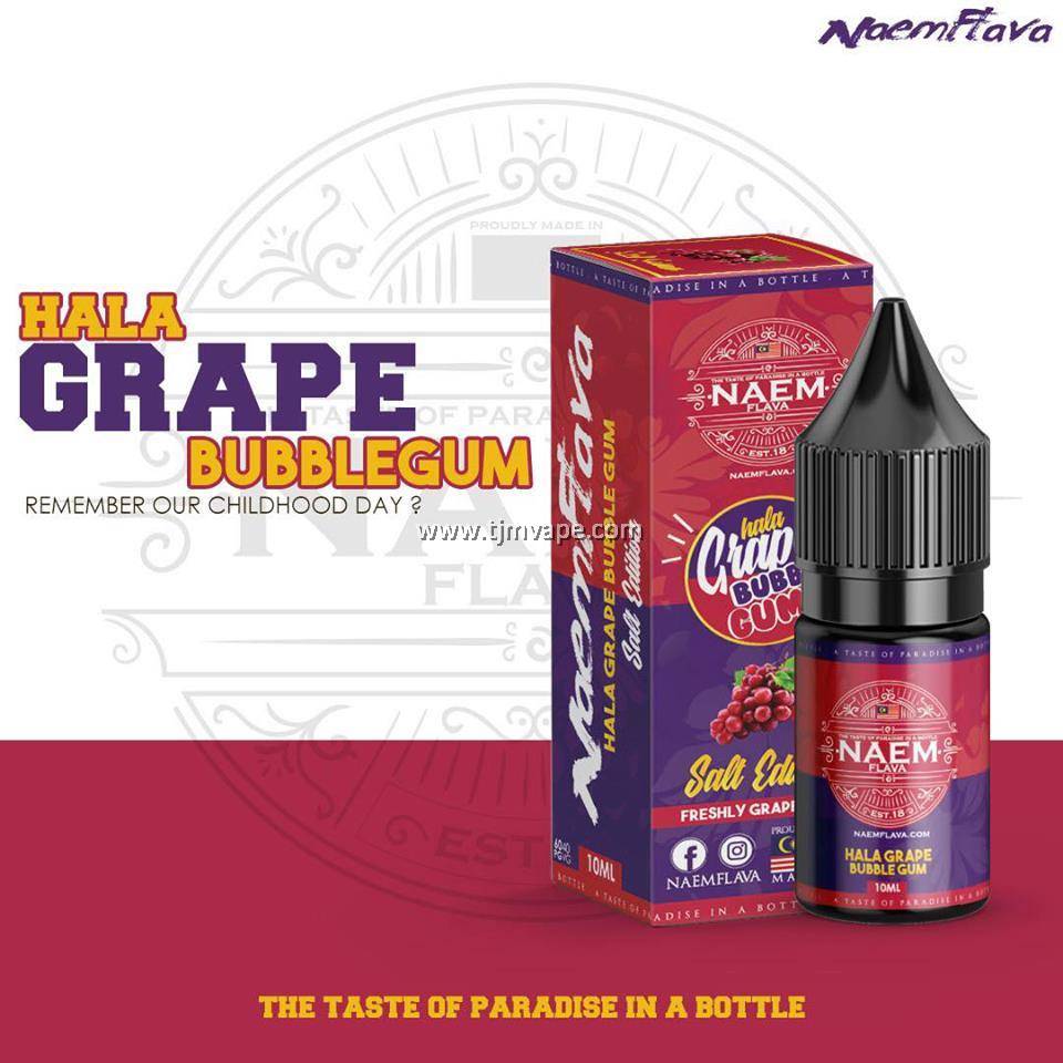 NAEM FLAVA SALT HALA GRAPE BUBBLEGUM 10ML 35MG 50MG