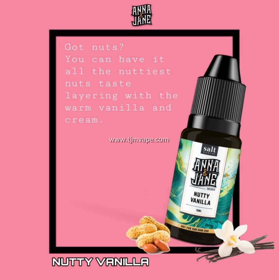 ANNA AND JANE SALT NUTTY VANILLA 10ML 35MG 50MG