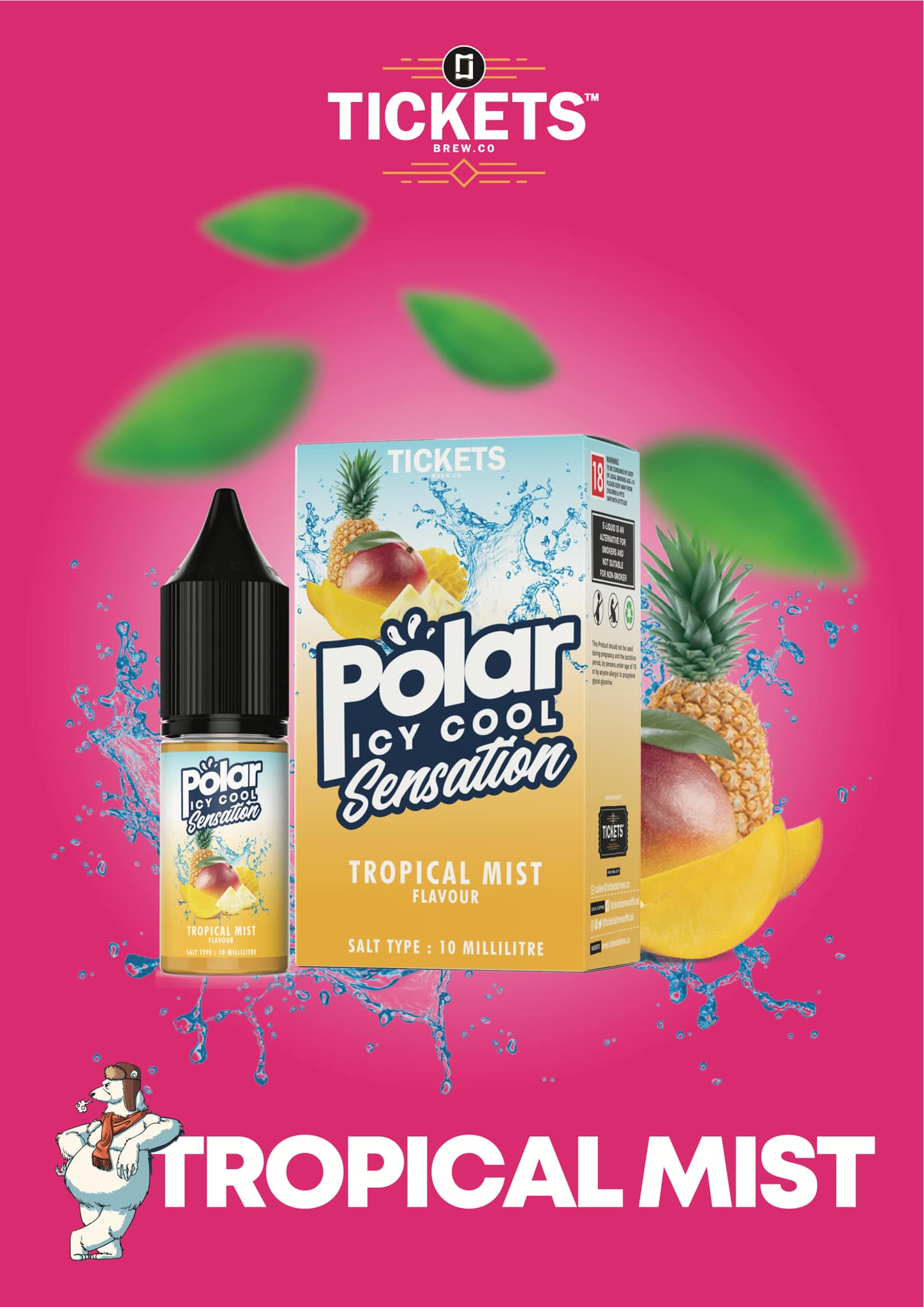 POLAR ICY COOL SALT TROPICAL MIST 10ML 35MG 50MG
