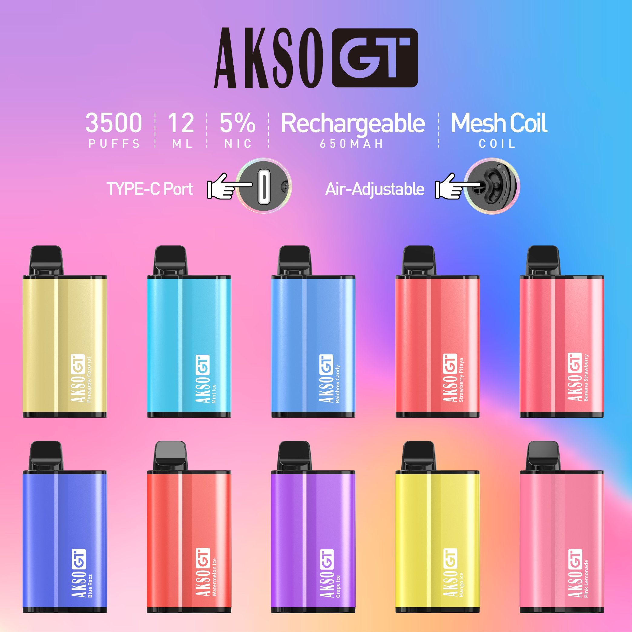 AKSO GT 3500PUFFS DISPOSABLE POD
