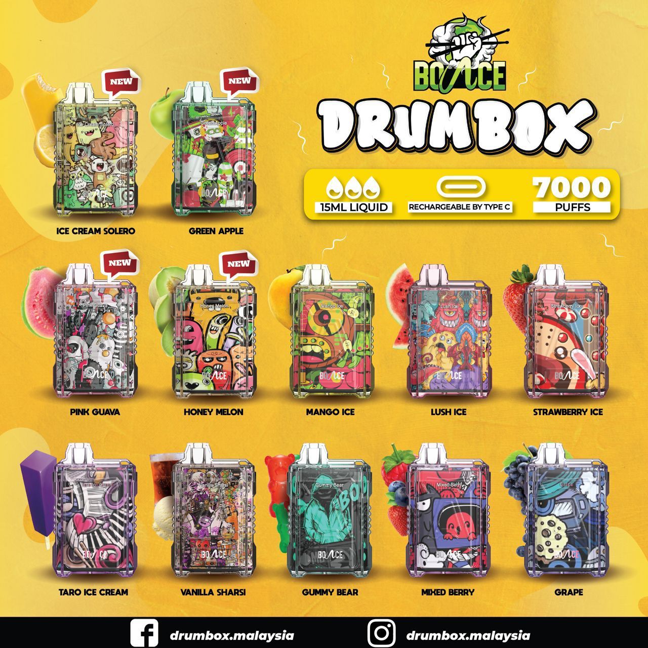 DRUM BOX 7000 PUFFS DISPOSABLE PODS