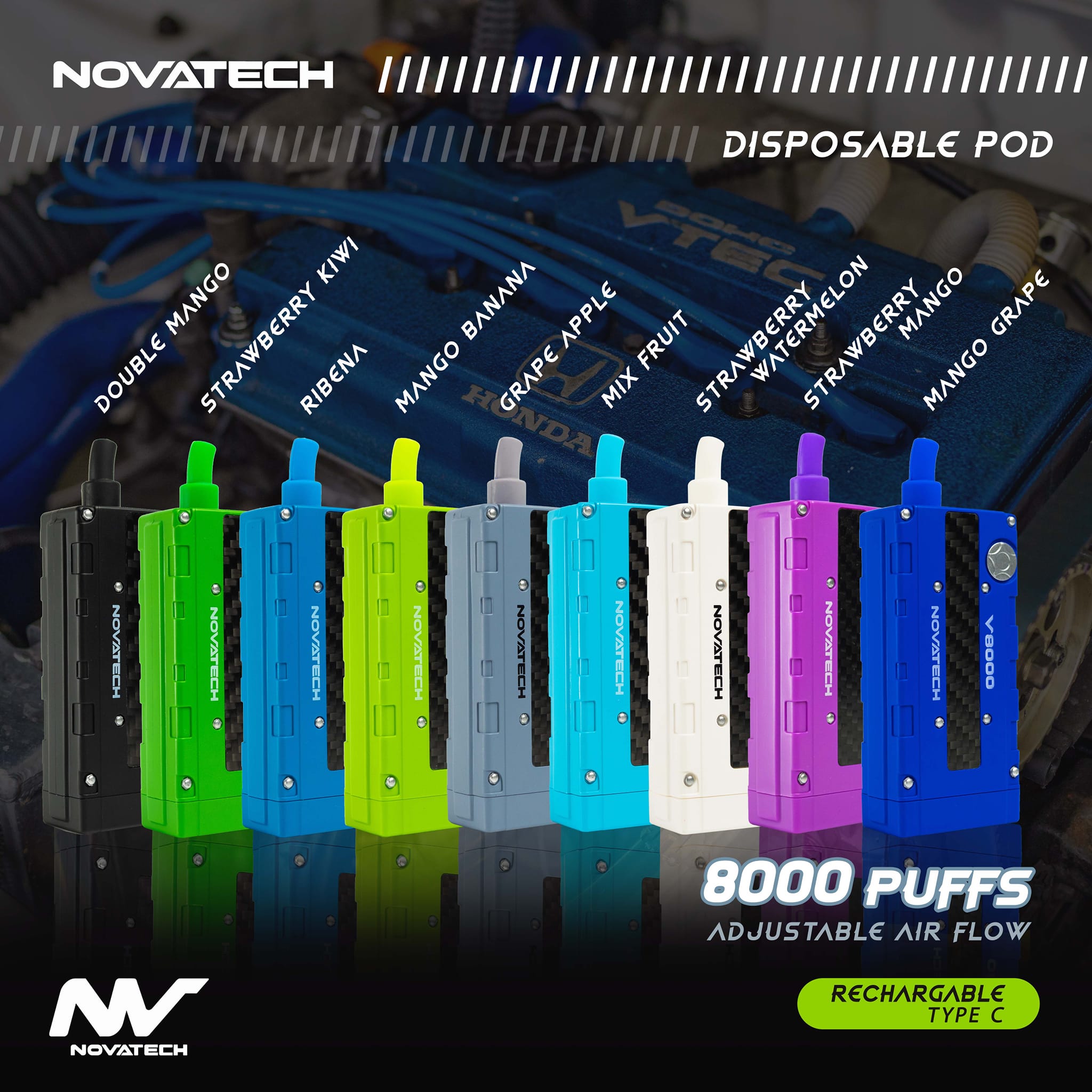 NOVATECH 8000 PUFFS DISPOSABLE PODS
